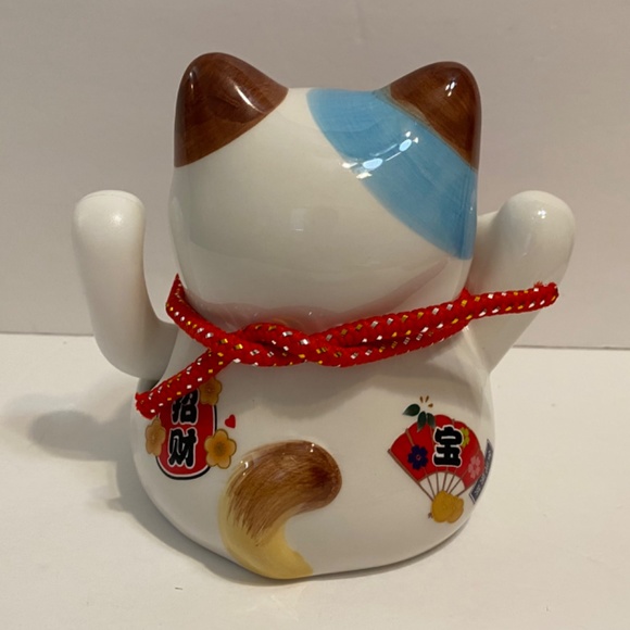 Accents | Japanese Lucky Money Cat With Moving Arm Neko Yakushi Kiln ...